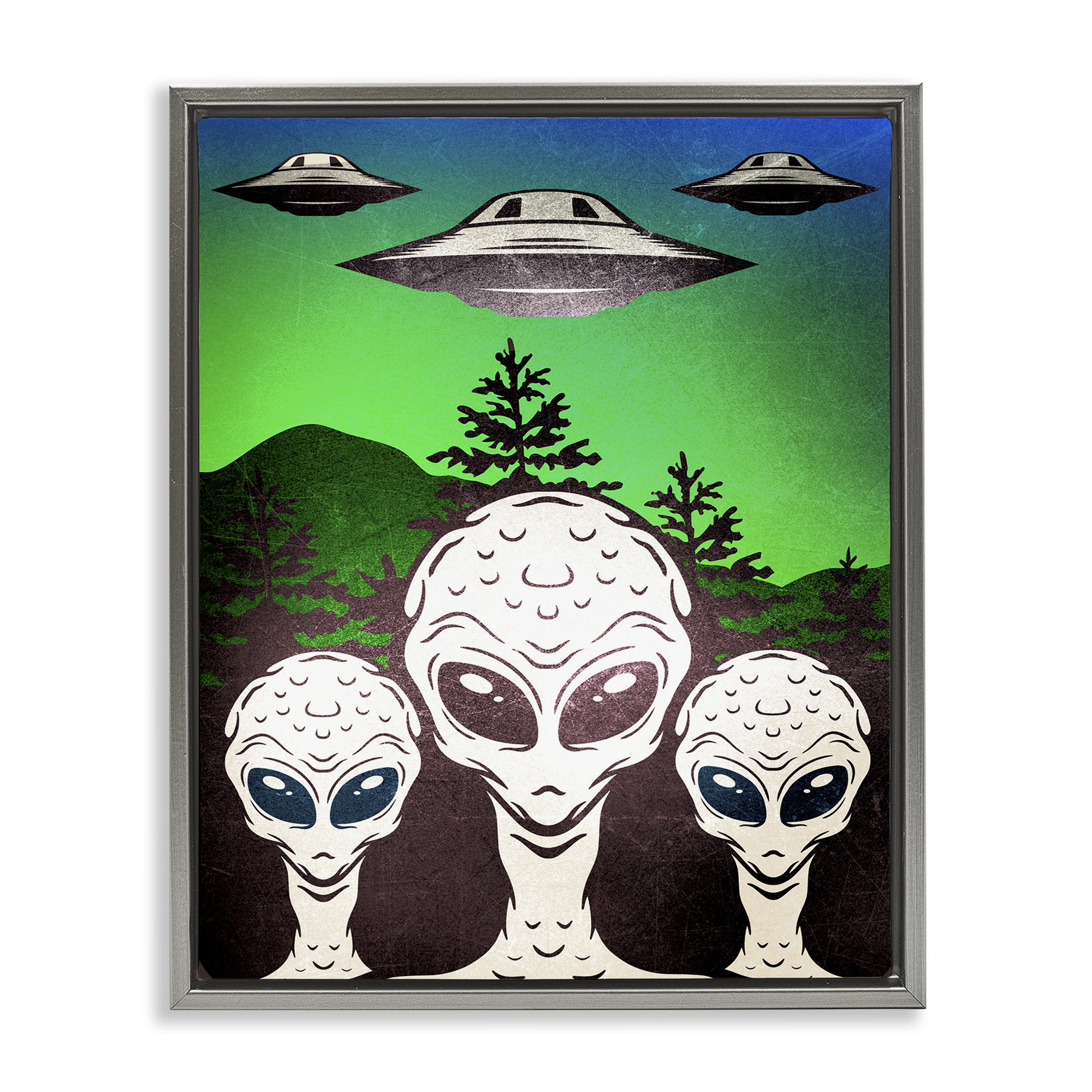 George Oliver Vintage Aliens & UFO Floating Frame, design by Kim Allen ...