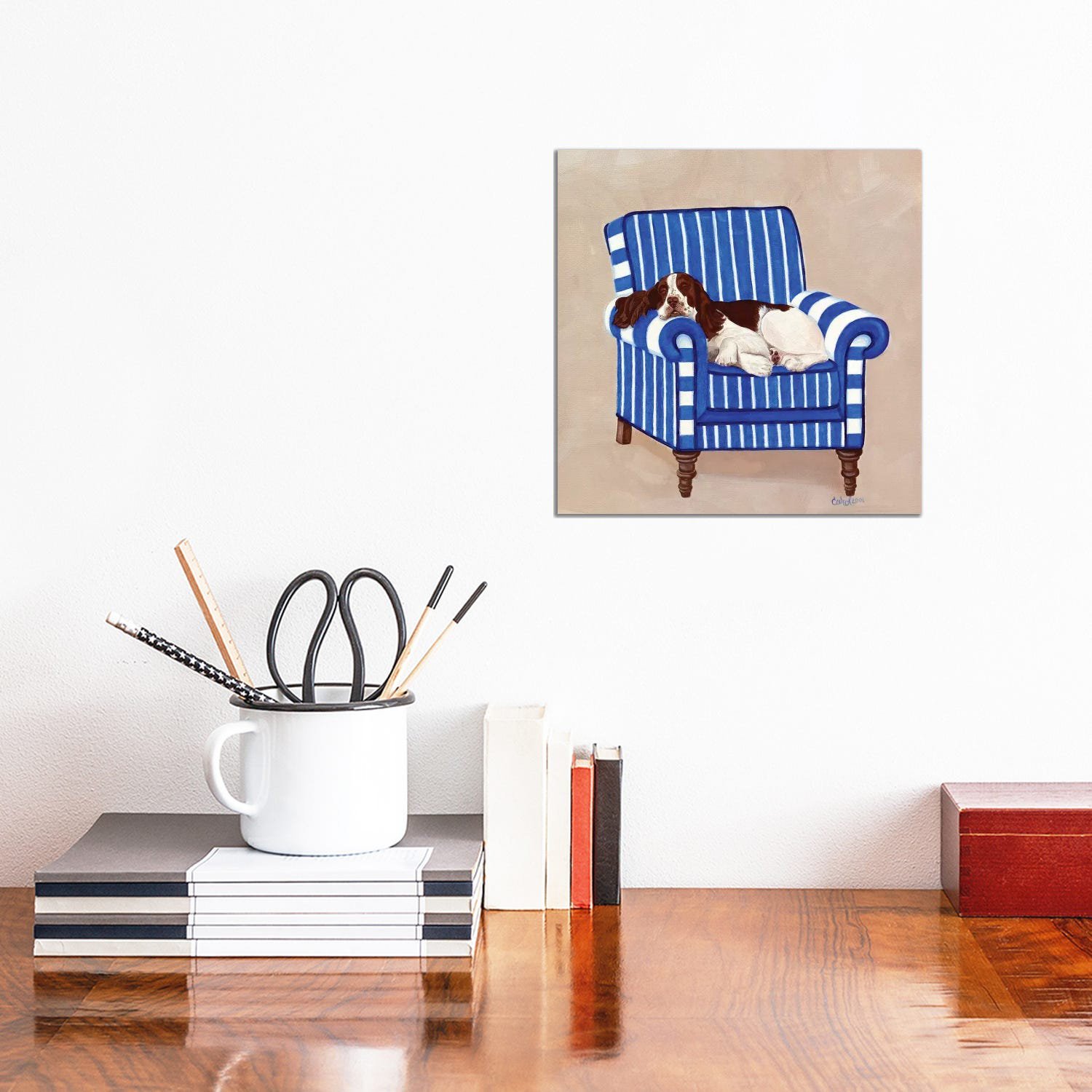 ClassicLiving Springer on Blue by Carol Dillon - Wrapped Canvas Art ...
