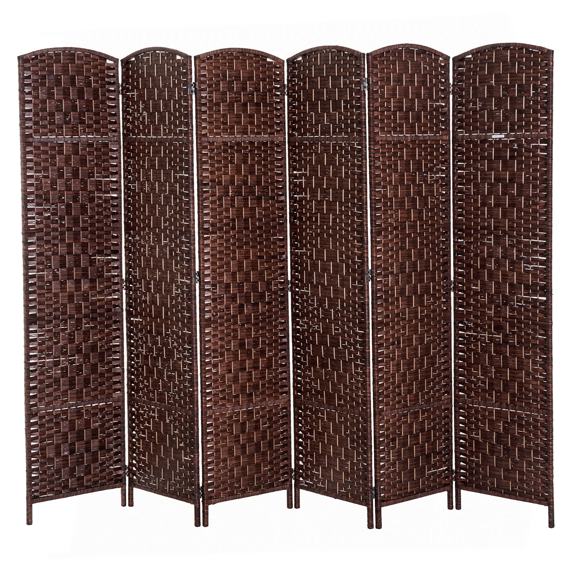 Dakota Fields 6' Tall Wicker Weave 6 Panel Room Divider Privacy Screen ...