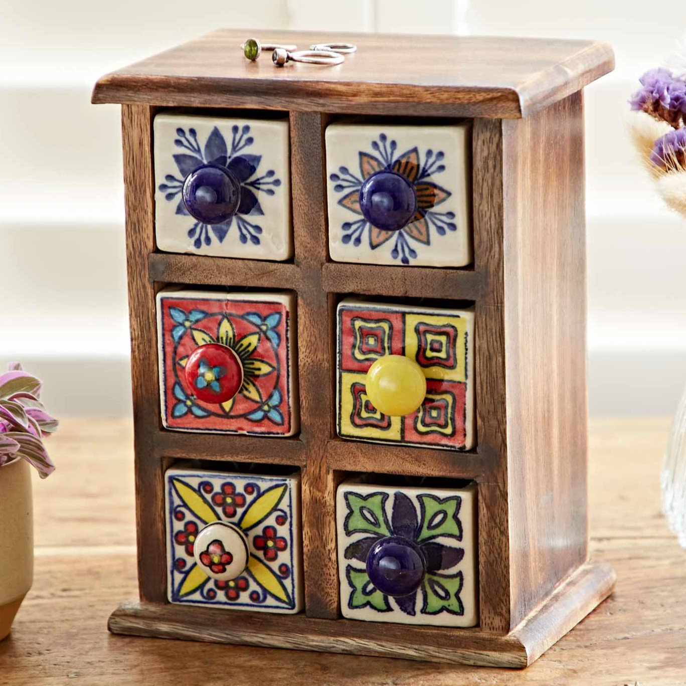 Paper High Hand Painted Multicoloured Ceramic 6 Drawer Chest & Reviews ...