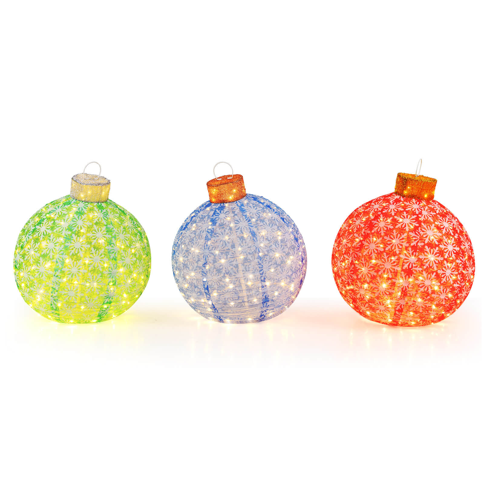 The Holiday Aisle® 3 Pcs Pre-lit Pop Up Christmas Ball Set With Warm ...