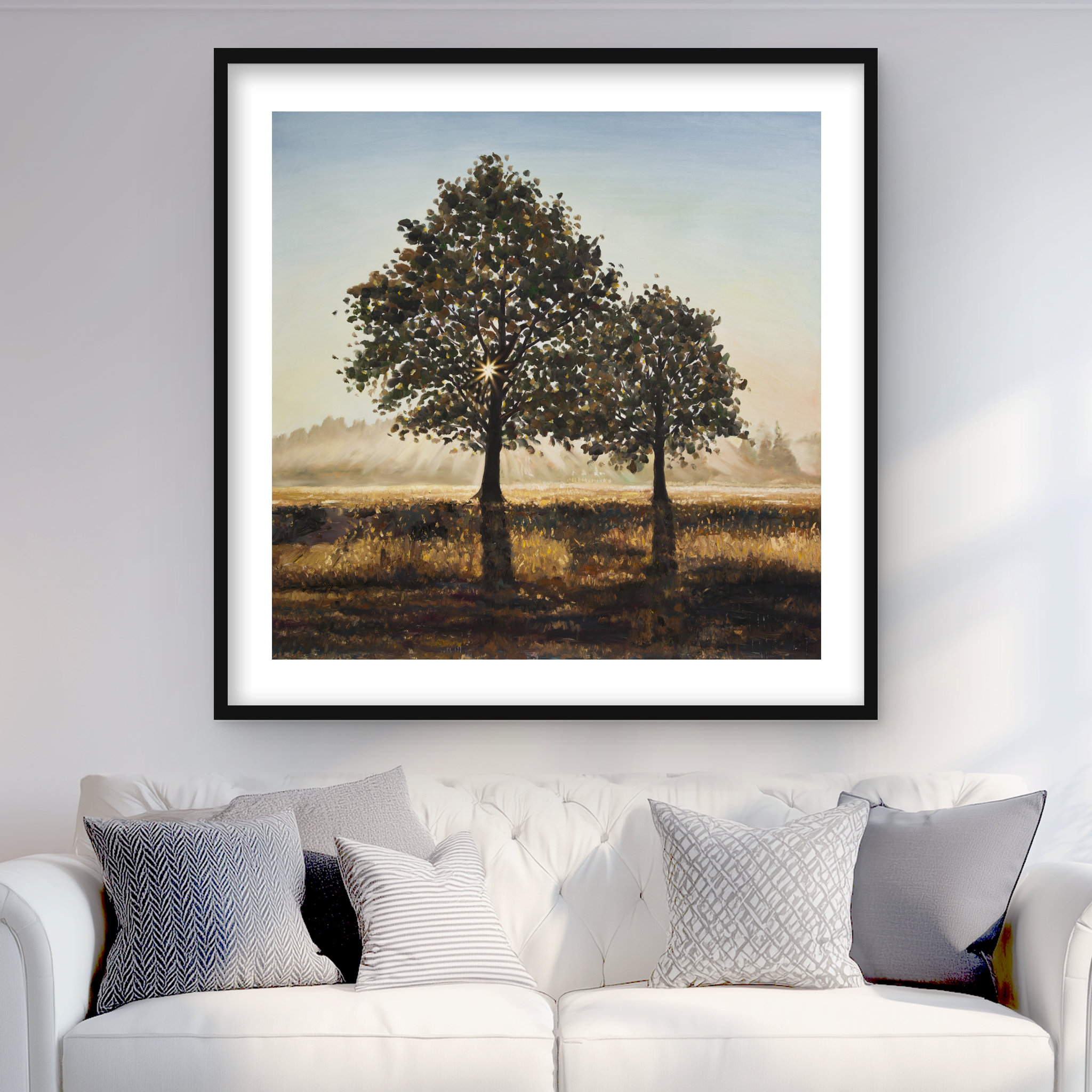 Lark Manor™ Trees in the Countryside - Farmhouse Framed Matted Print ...