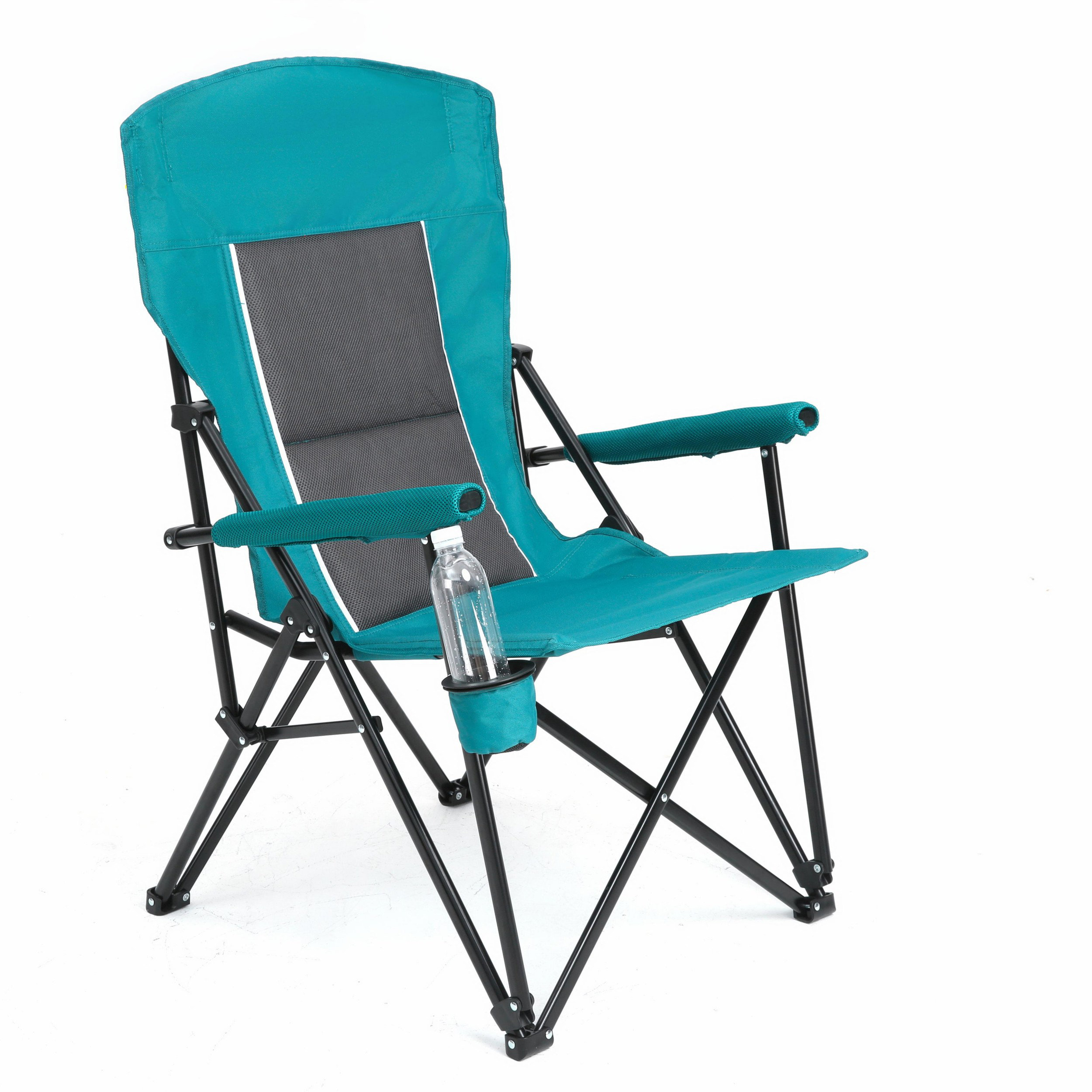 Arlmont & Co. Portable folding chair with cup holder | Wayfair