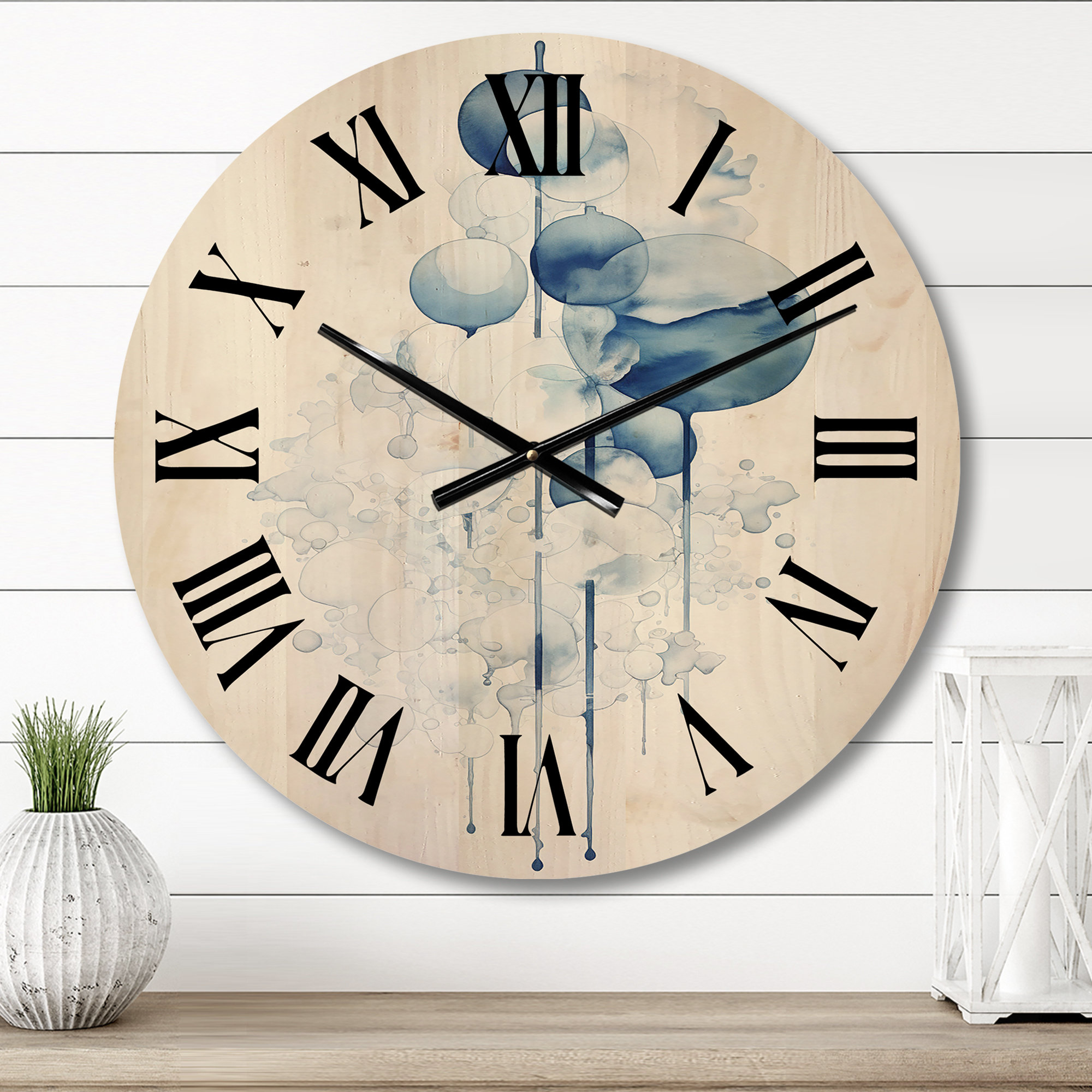 East Urban Home Tranquility Vintage Light Blue Circles IV - Modern ...