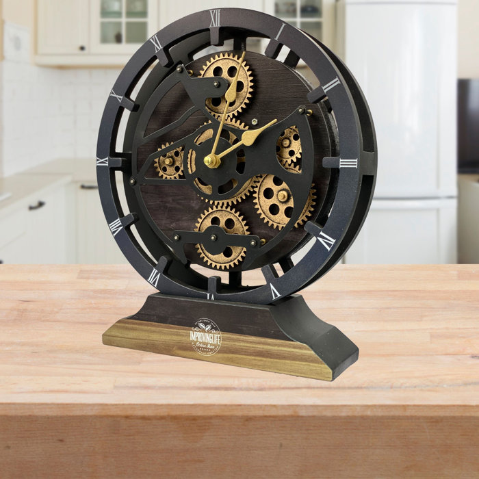 The Gears Clock Desk Clock10" Convertible into Wall Clock with Real ...
