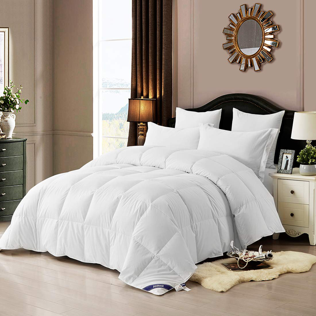Eider & Ivory™ Goose Down Comforter King, Winter Feather Duvet Insert ...
