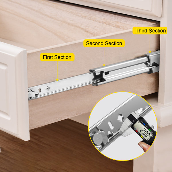 VEVOR Full Extension 2.1'' Side Mount Metal Drawer Slide | Wayfair