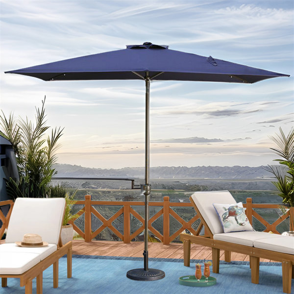 Latitude Run® Rectangular Lighted Market Umbrella | Wayfair