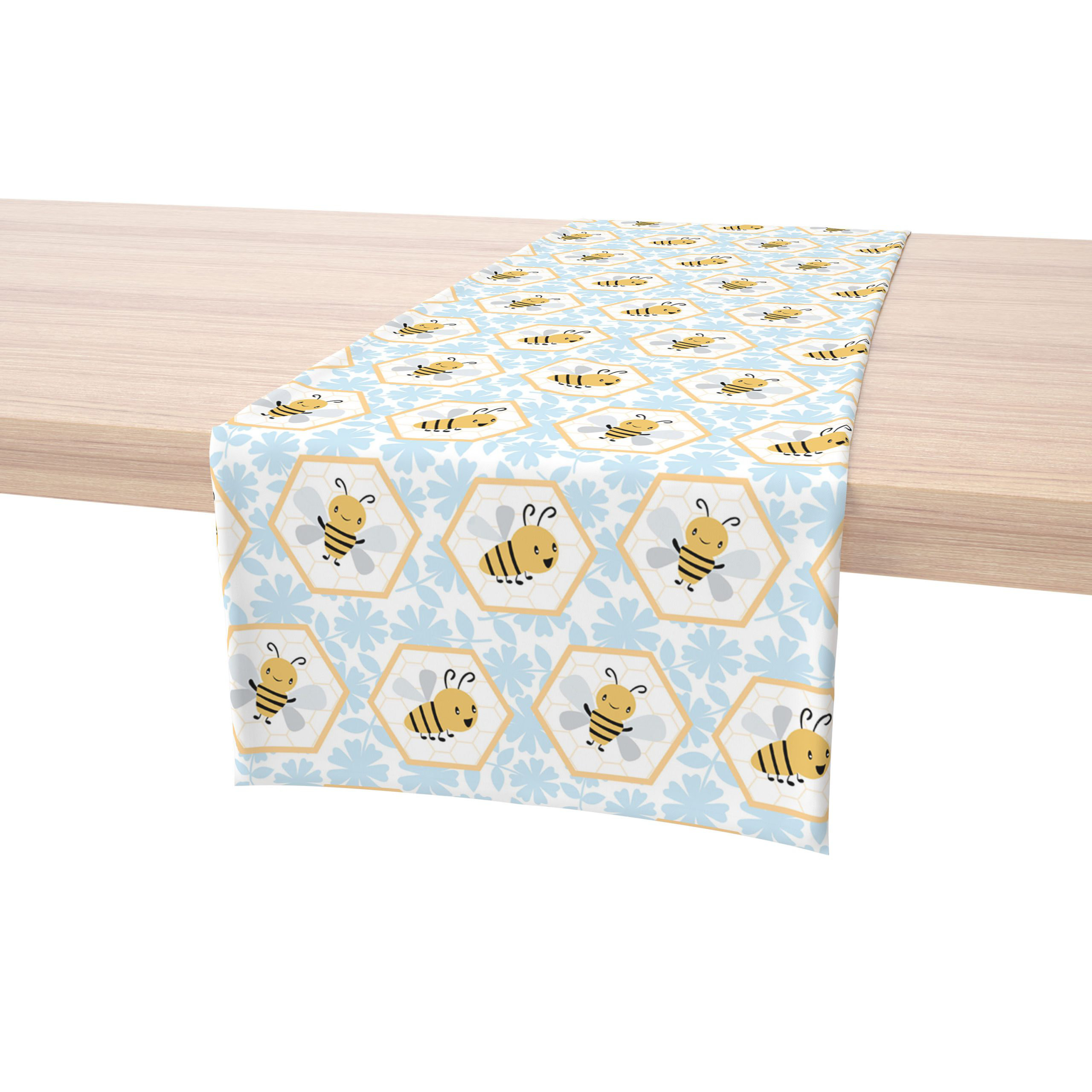 East Urban Home Table Runner, 100% Cotton, 16X72", Cartoon Honeycomb ...
