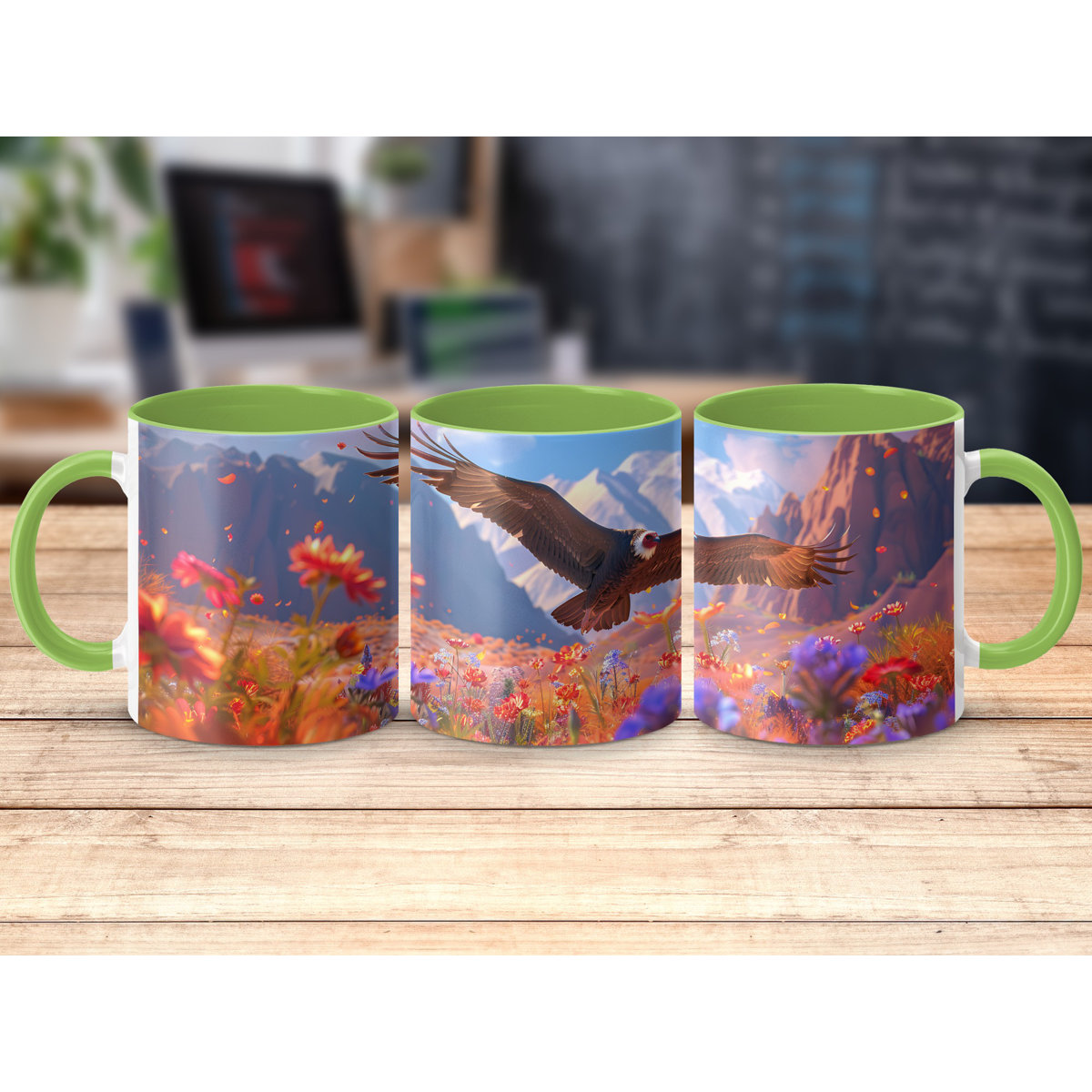 East Urban Home Animal Design 11oz Accent Mugs – White Ceramic Coffee ...