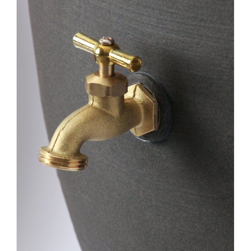 Algreen 50 Gallon Flat Back Rain Barrel with Brass Spigot & Reviews ...