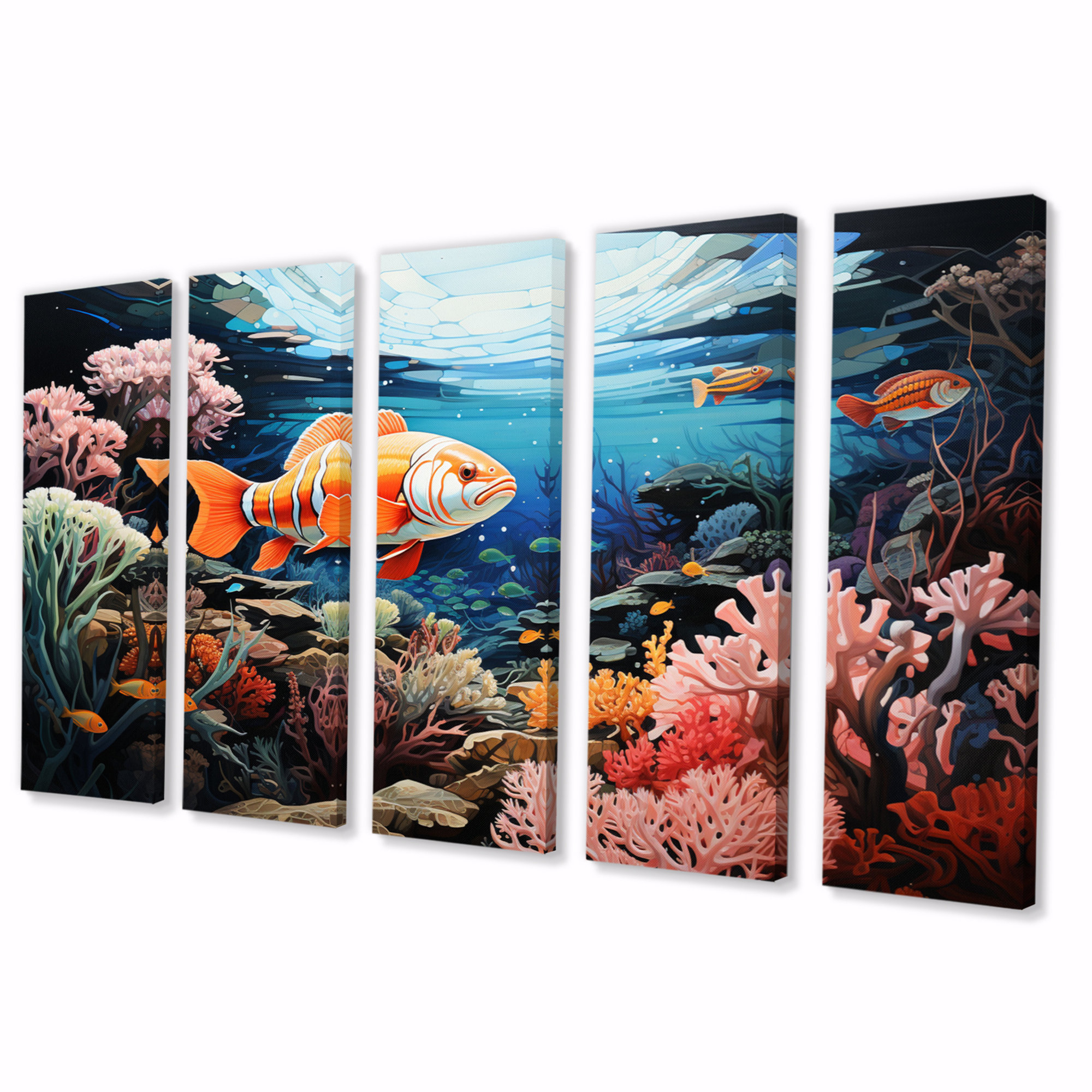 Highland Dunes Underwater Coral Reef Depths V - Coral Canvas Wall Art ...