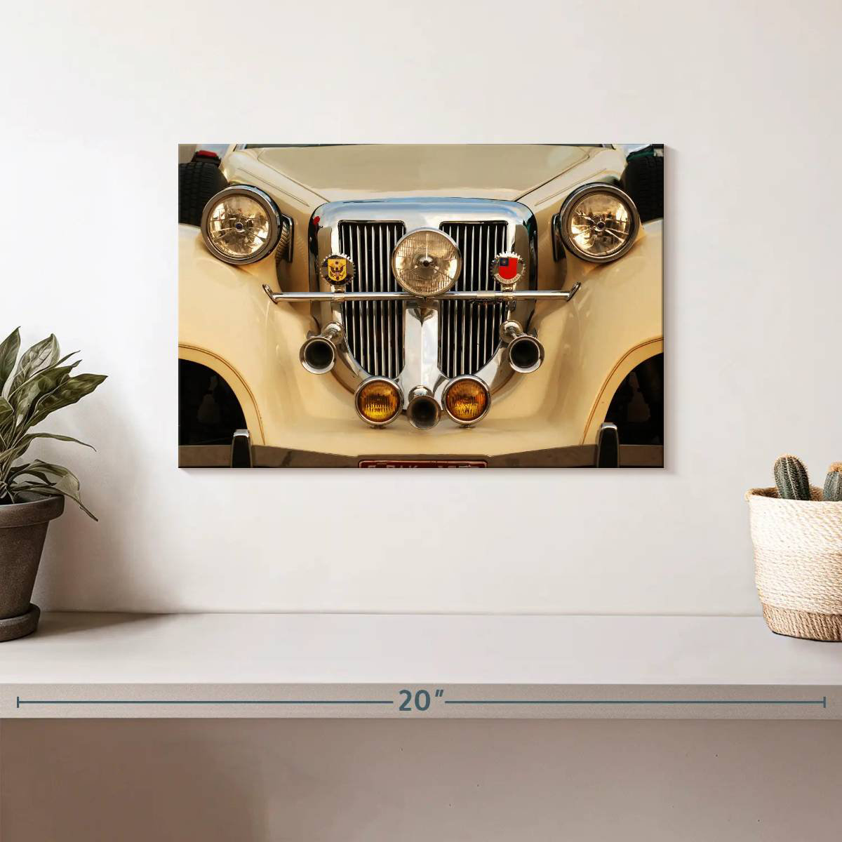 Ebern Designs Mehar Cream Vintage Car | Wayfair