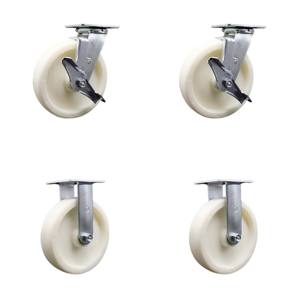Service Caster 4 Piece Nylon Caster Set with 2 Brakes/Swivel Lock 2 ...