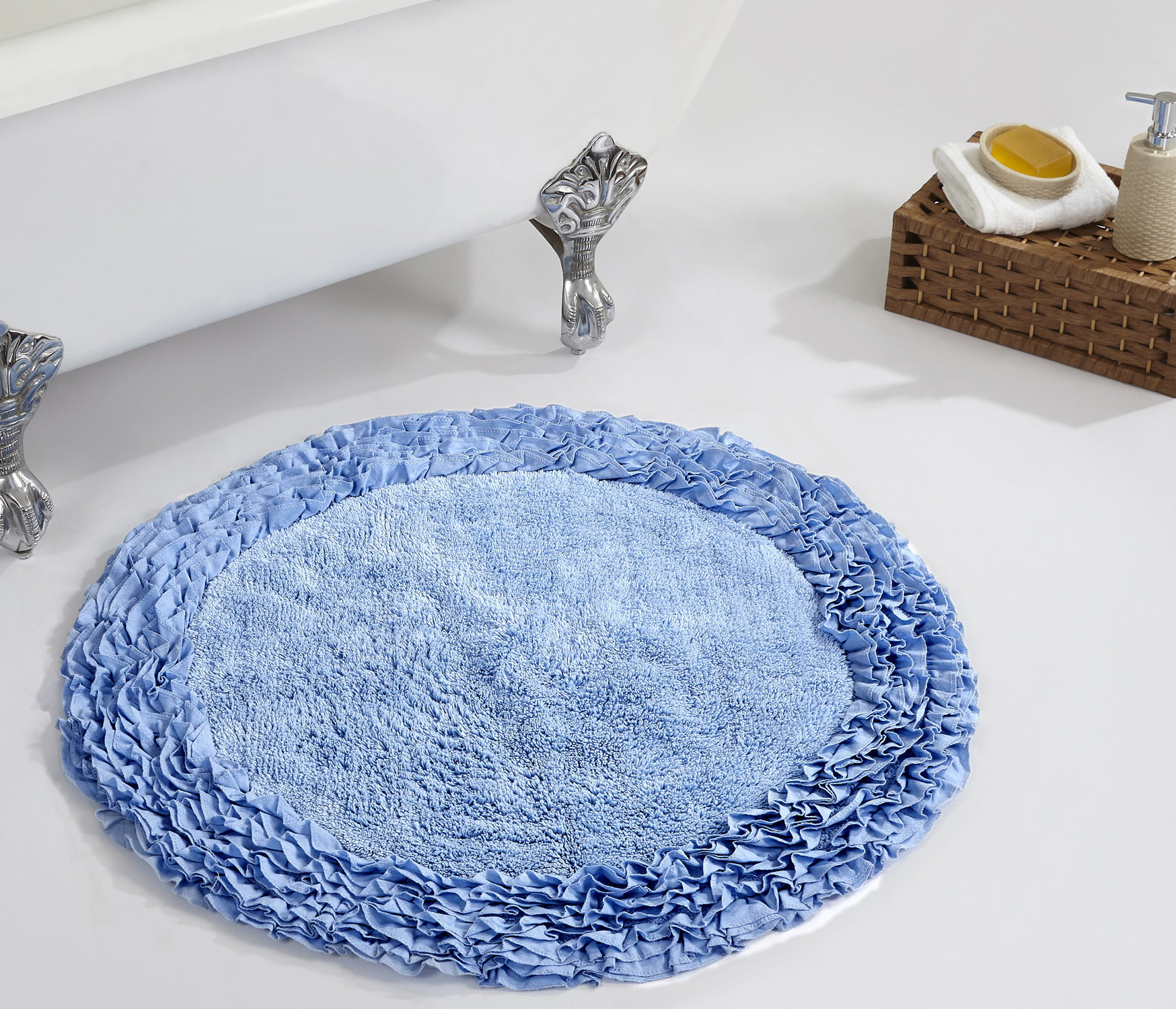 Ebern Designs Adelade 100% Cotton Bath Mat / Round Bathroom Rugs | Wayfair