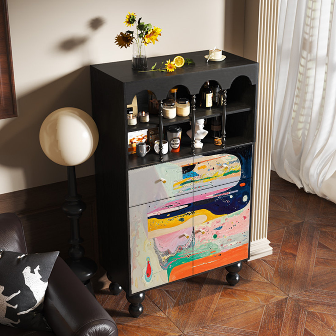 DURBIL Modern abstract art multi-purpose accent cabinet | Wayfair