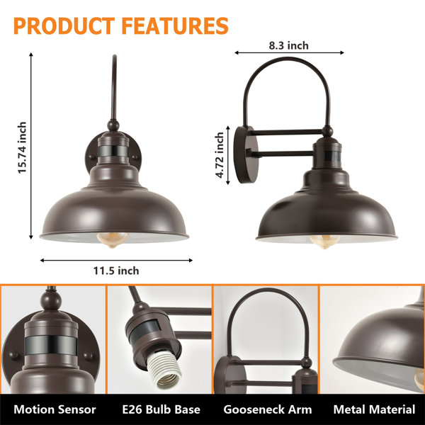 Breakwater Bay Kahoka Iron Wall Light & Reviews | Wayfair