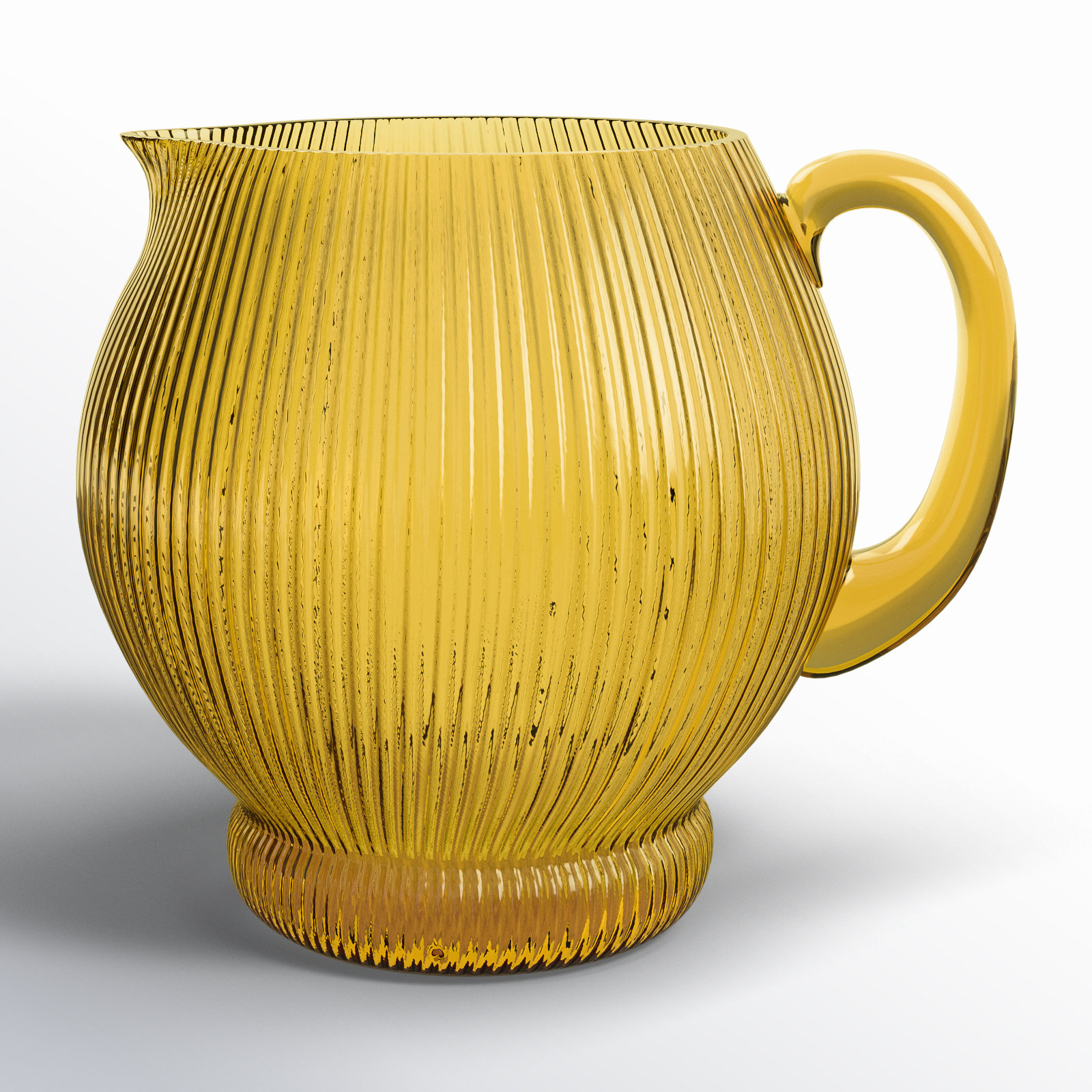 Joss & Main Tanta Round Ribbed Glass Pitcher | Wayfair