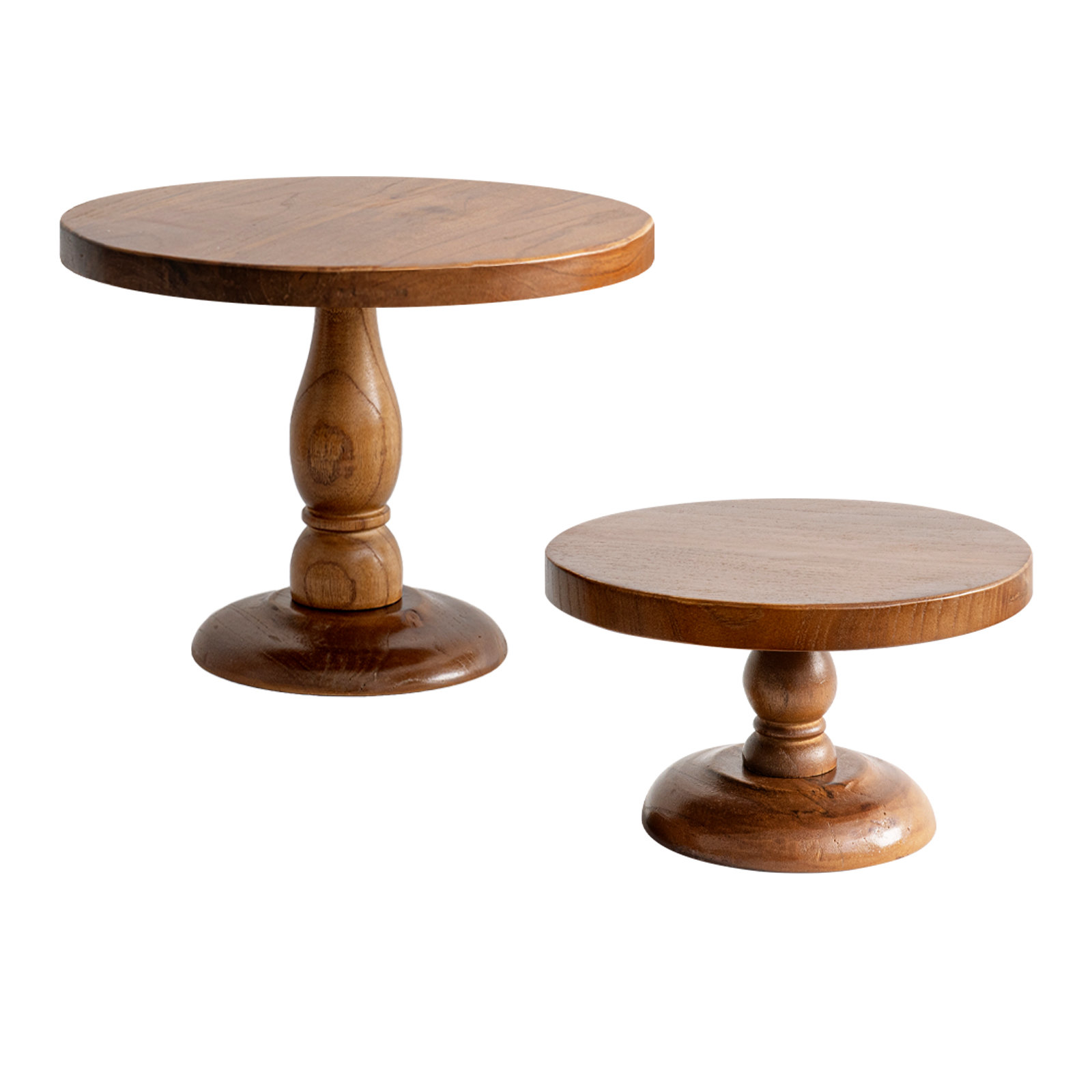 Ophelia & Co. 2 Pieces Teak Cake Stand | Wayfair