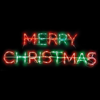 The Holiday Aisle® Merry Christmas Sign Color Changing RGB Lighted ...