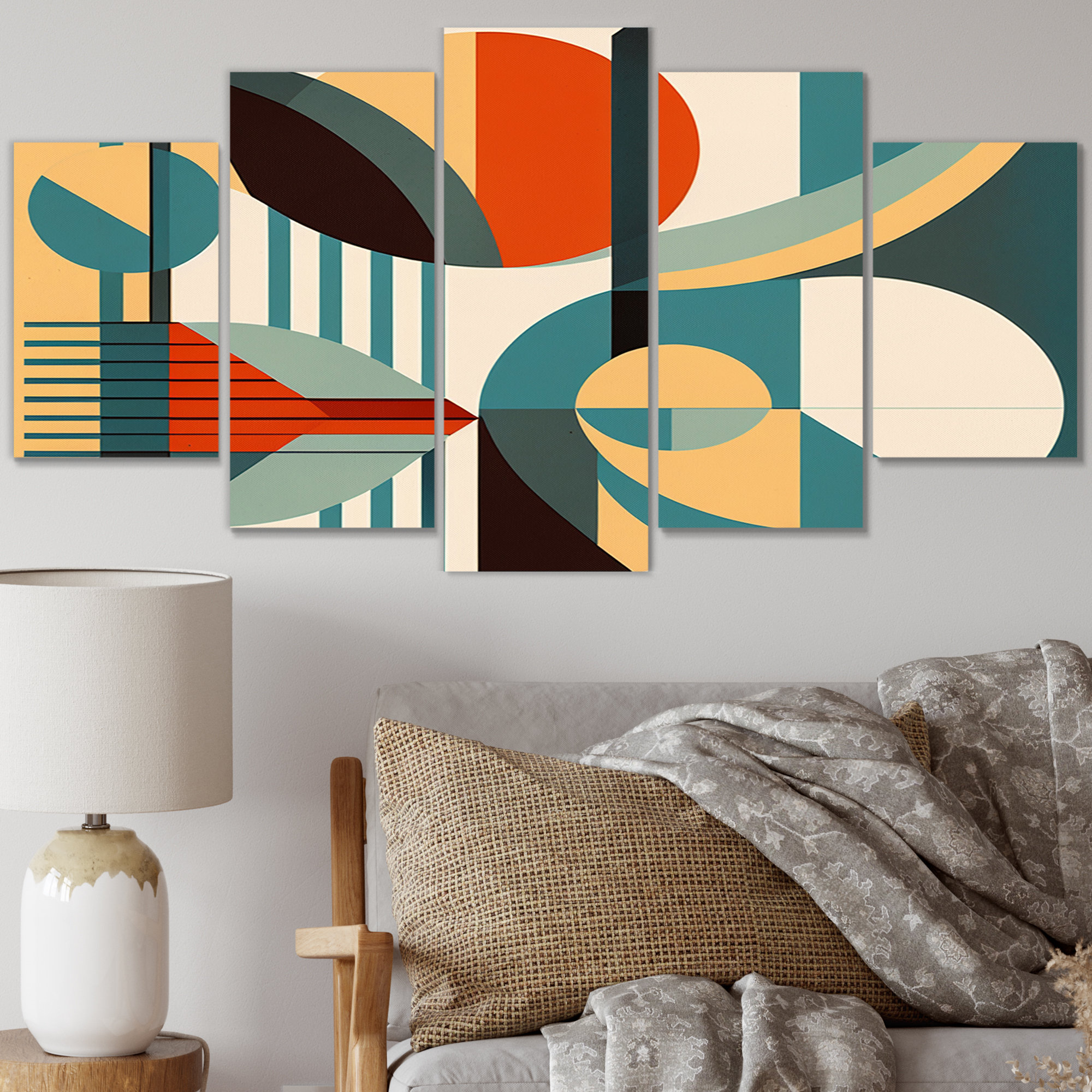 Design Art Midcentury Graphic Composition In Retro Colors ...
