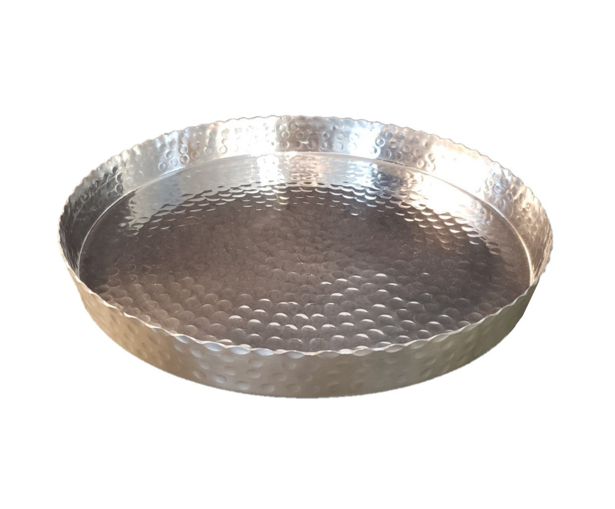 Mercer41 Handcrafted 13" Hammered Stainless Steel Round Tray | Wayfair