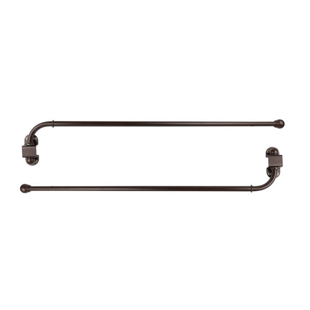 Eider & Ivory™ Huya Steel Adjustable Overall Width Single Curtain Rod ...