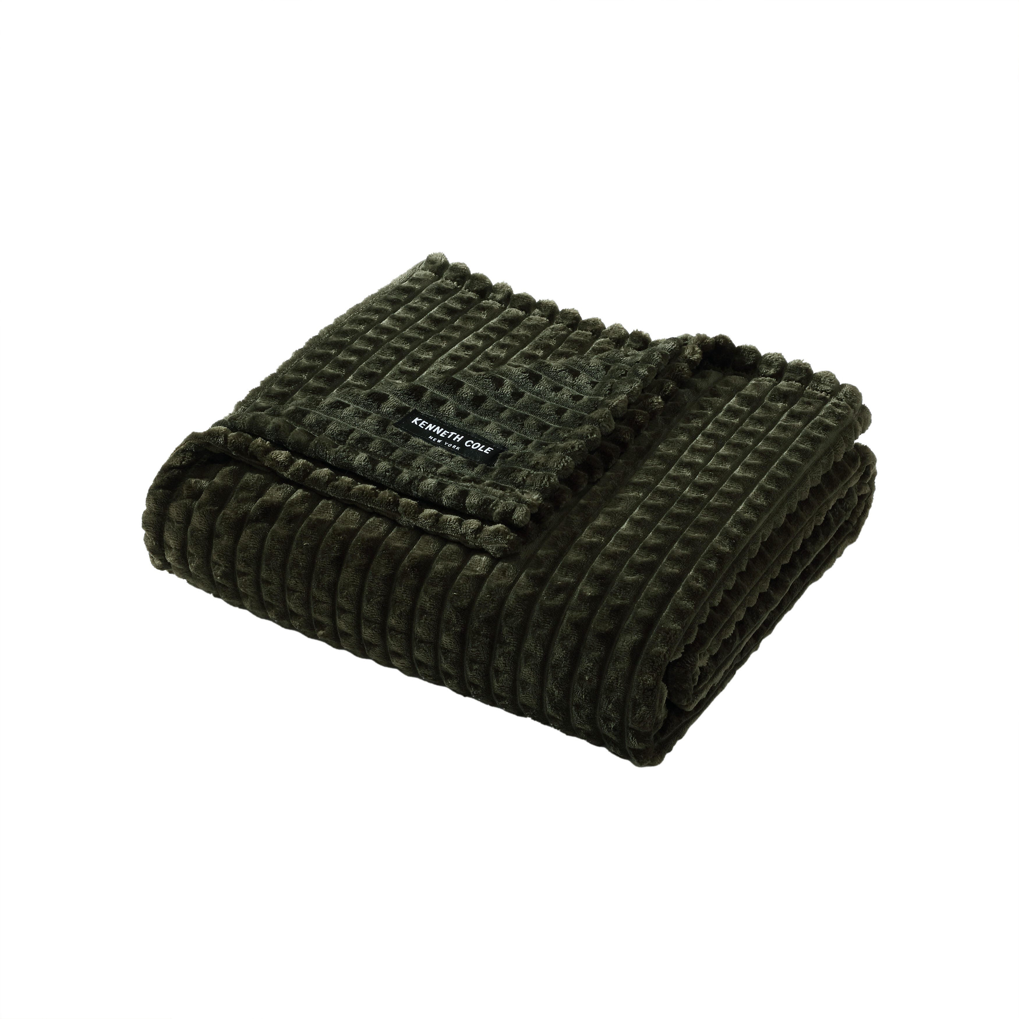 Kenneth Cole Textured Solid Plush Throw Blanket & Reviews | Wayfair