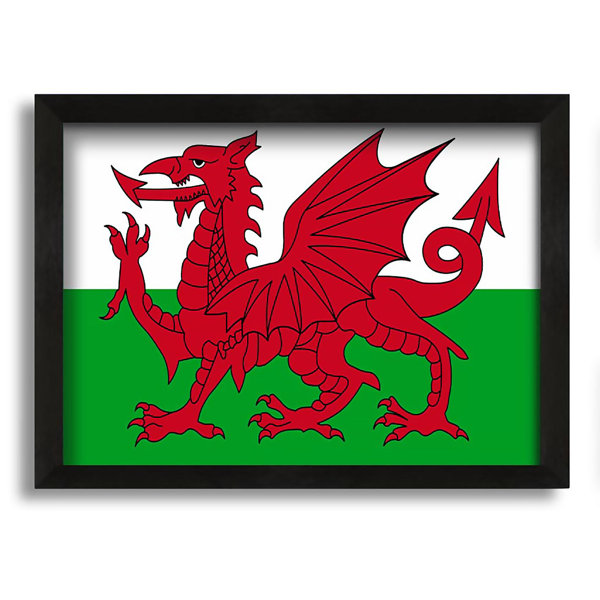 Latitude Vive Welsh Dragon 1 - Single Picture Frame Print on Canvas ...