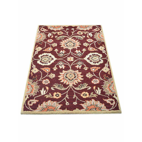 Darby Home Co Weidner HAND TUFTED WOOL ECO-FRIENDLY AREA RUGS, Maroon ...