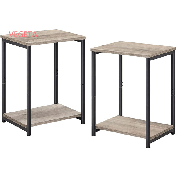 Vegeta Ensemble de 2 tables de bout, tables d'appoint avec tablette de ...