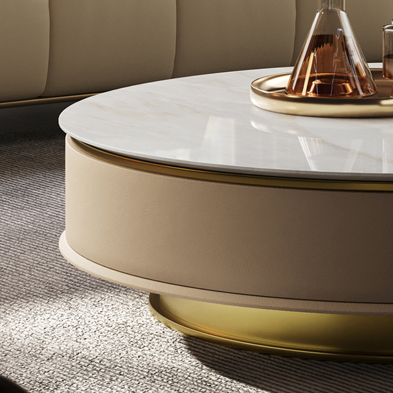 The Invincibles home Modern light luxury round marble coffee table ...