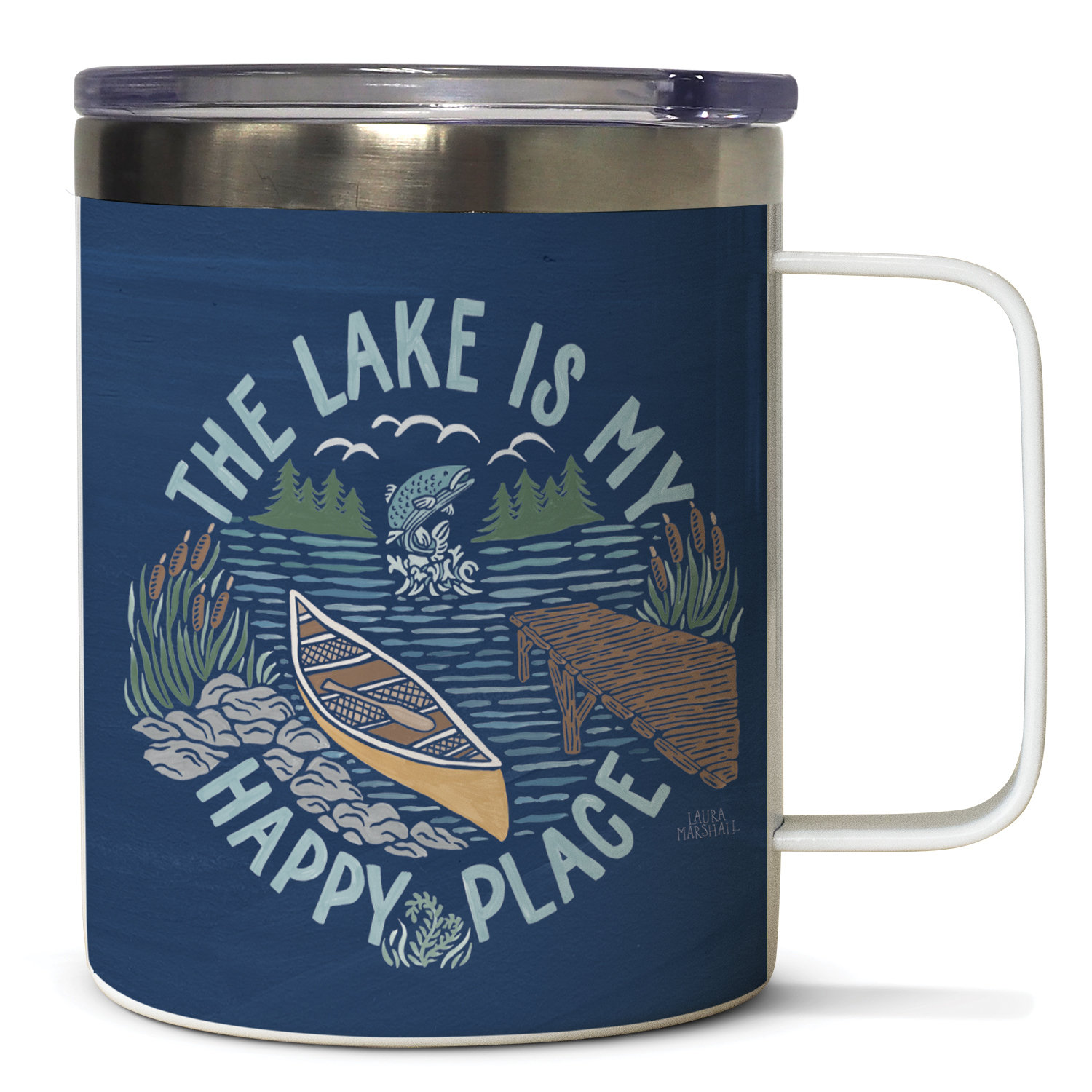 Breakwater Bay Lakeside Days Stainless Steel Mug w/Lid 12 oz. | Wayfair