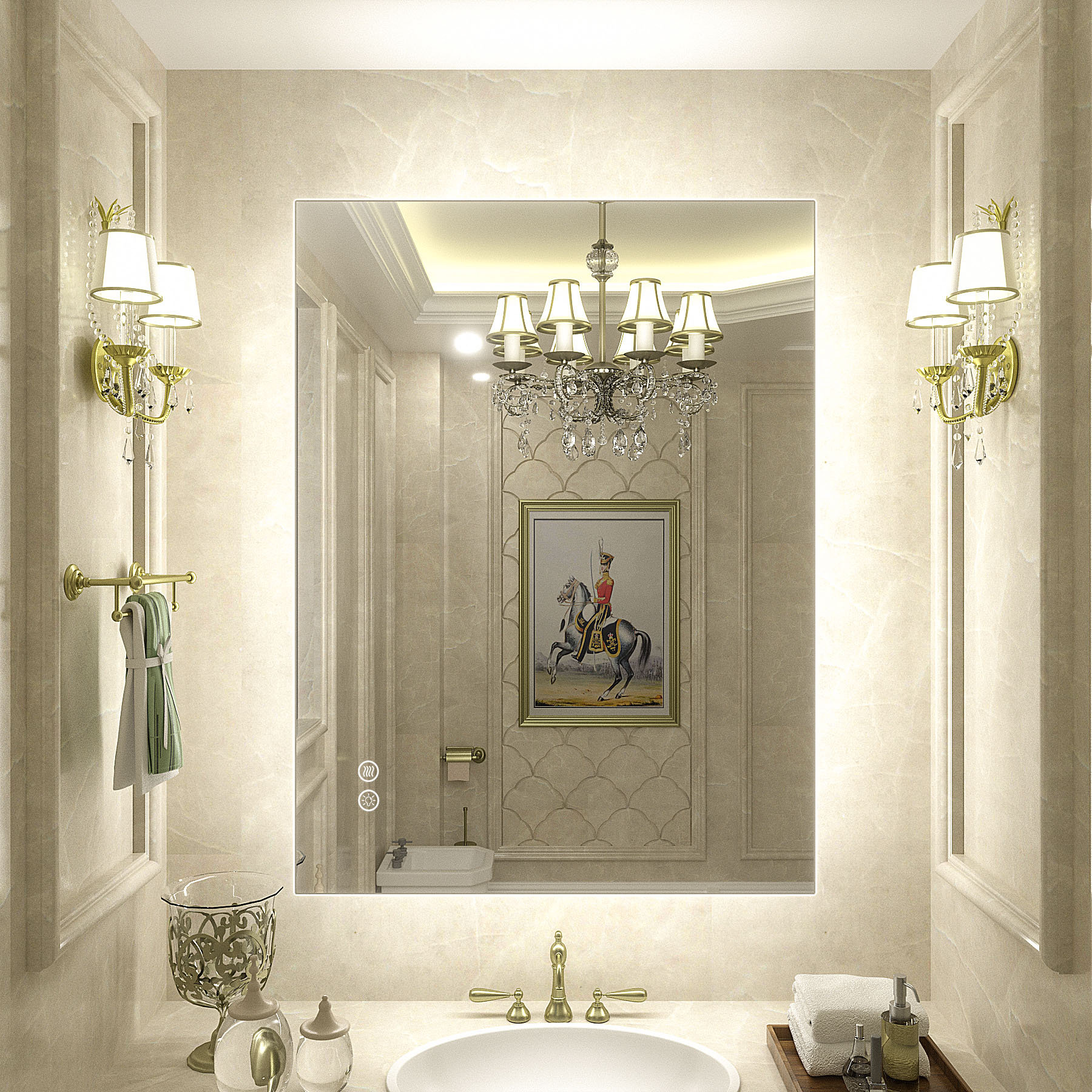 Orren Ellis Aevar Simple & Modern Back LED Lighted Anti-Fog Bathroom ...