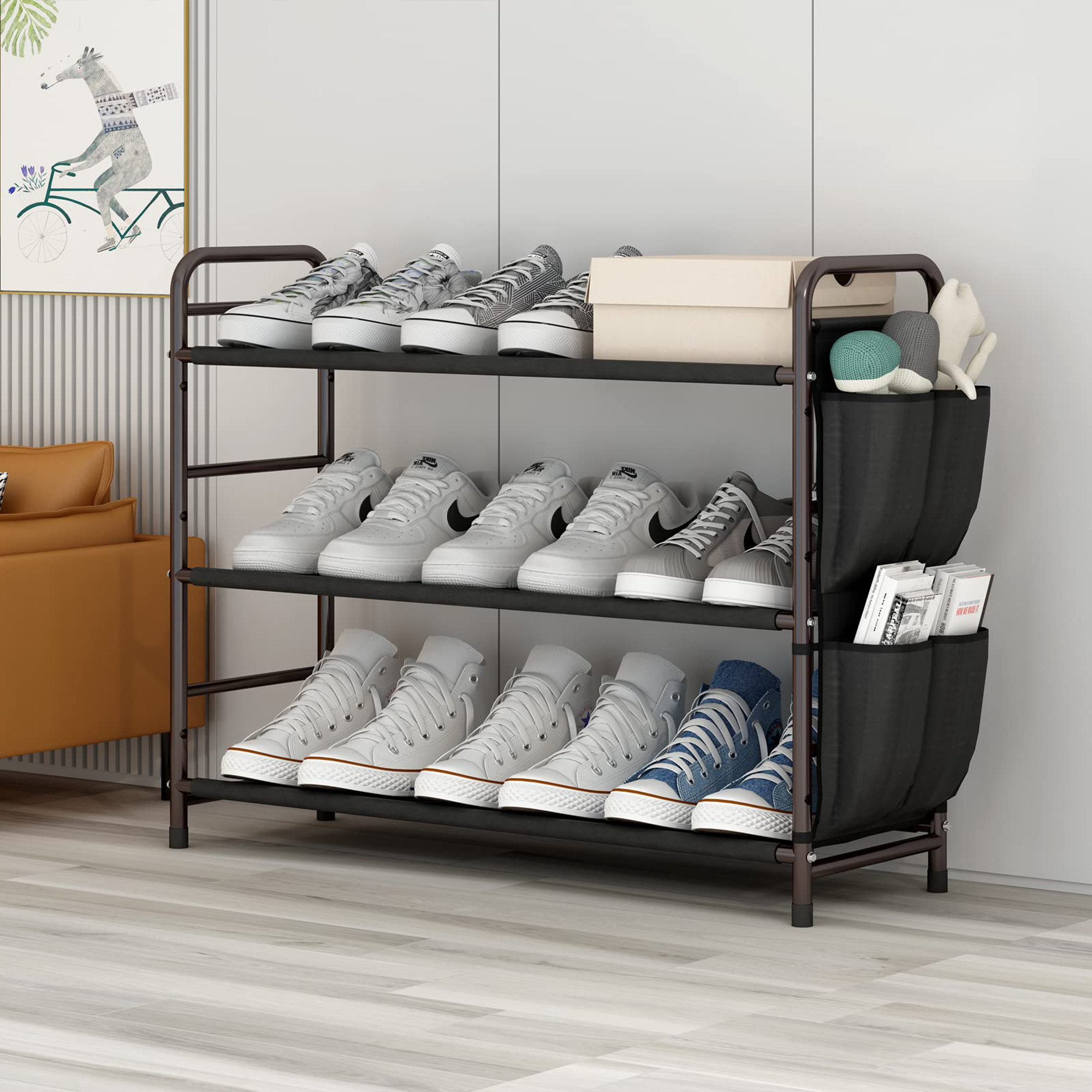 Rebrilliant 9 Pair Stackable Shoe Rack | Wayfair