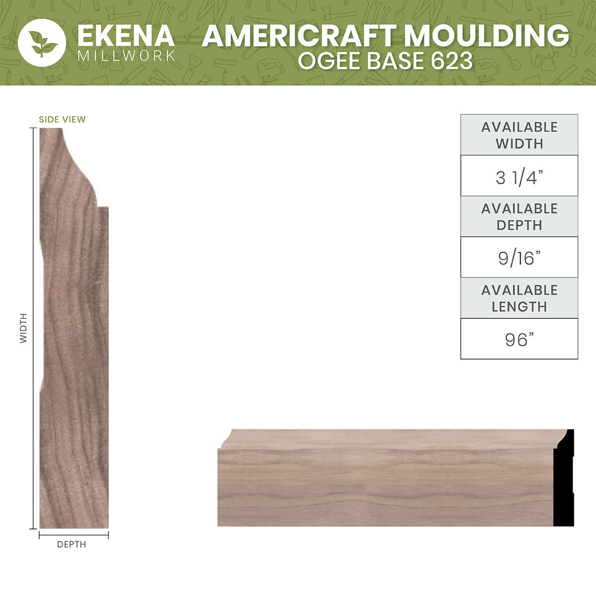 Ekena Millwork WM623 Solid Wood Stain Molding | Wayfair