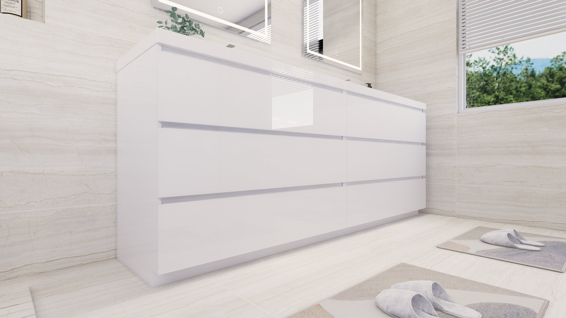 Millwood Pines Ferrari 84" Double Bathroom Vanity Set - Wayfair Canada