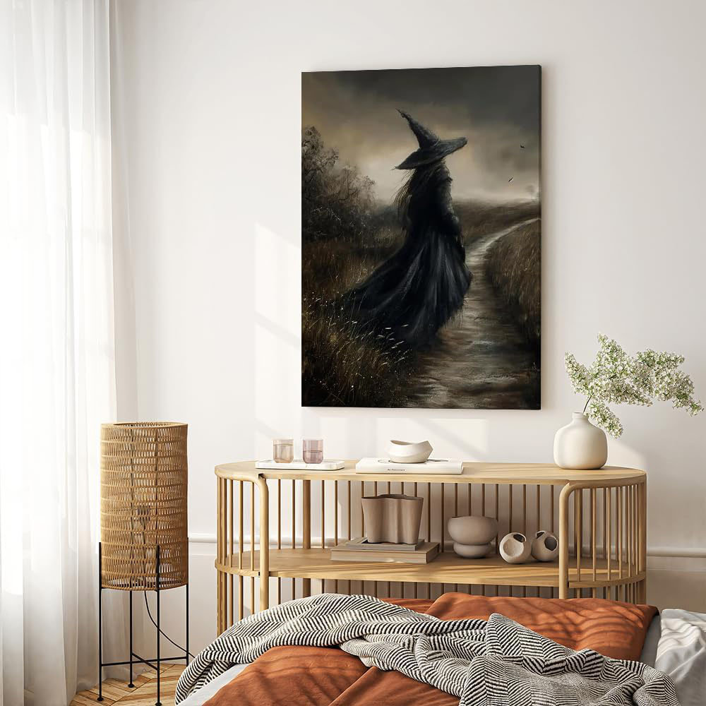 Charlton Home® Halloween Canvas Wall Art,Vintage Country Witch Prints ...