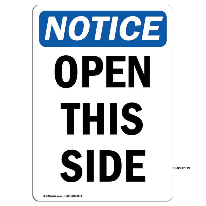 SignMission Open This Side Sign | Wayfair