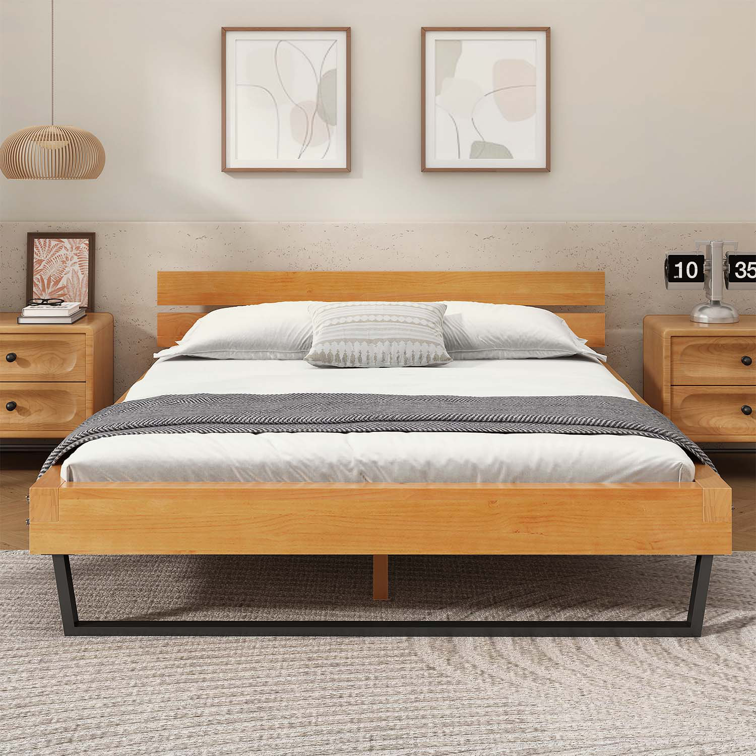 17 Stories Wood Platform Bed,Combining Modern Aesthetics with Durable ...