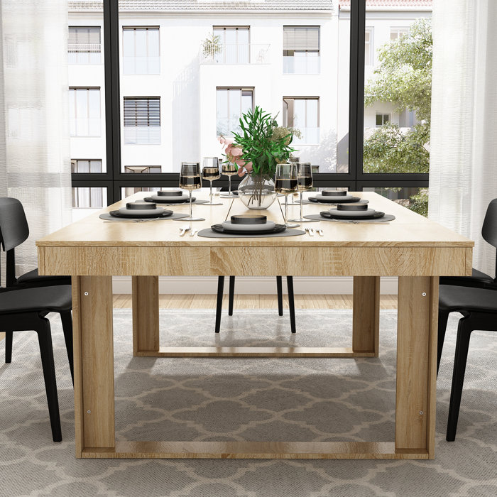 Latitude Run® Rectangular Wood Grain Dining Table & Reviews - Wayfair ...
