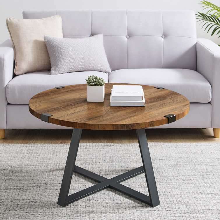 Laurel Foundry Modern Farmhouse Paramus Cross Legs Round Coffee Table ...