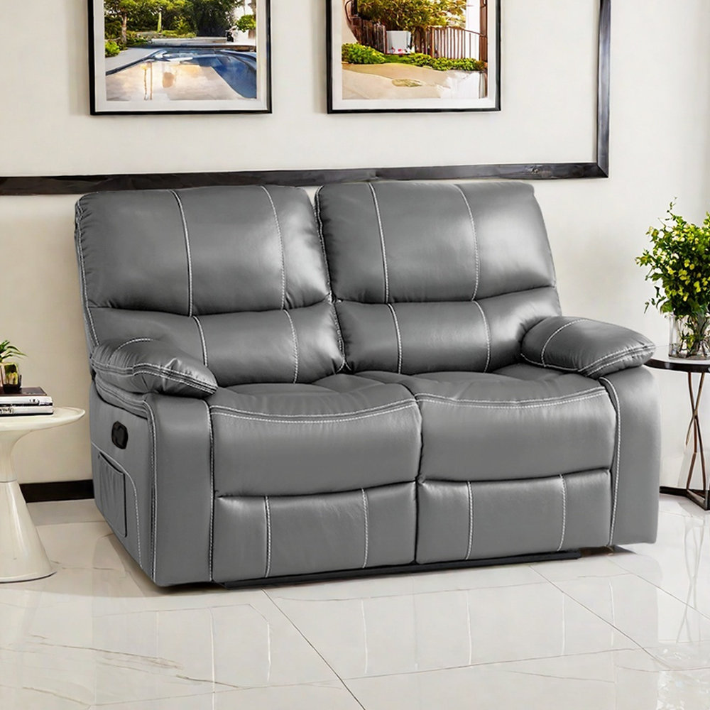 Ebern Designs Living Room Double Recliner with Storage Pocket | Wayfair