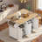 Lark Manor Fluted Kitchen Island With Drop Leaf, Power Outlet, Towel ...