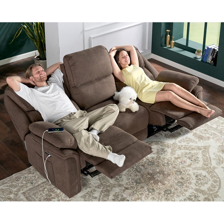 Latitude Run® Recliner Sofa, Power Reclining Sofa with Type-C & USB ...