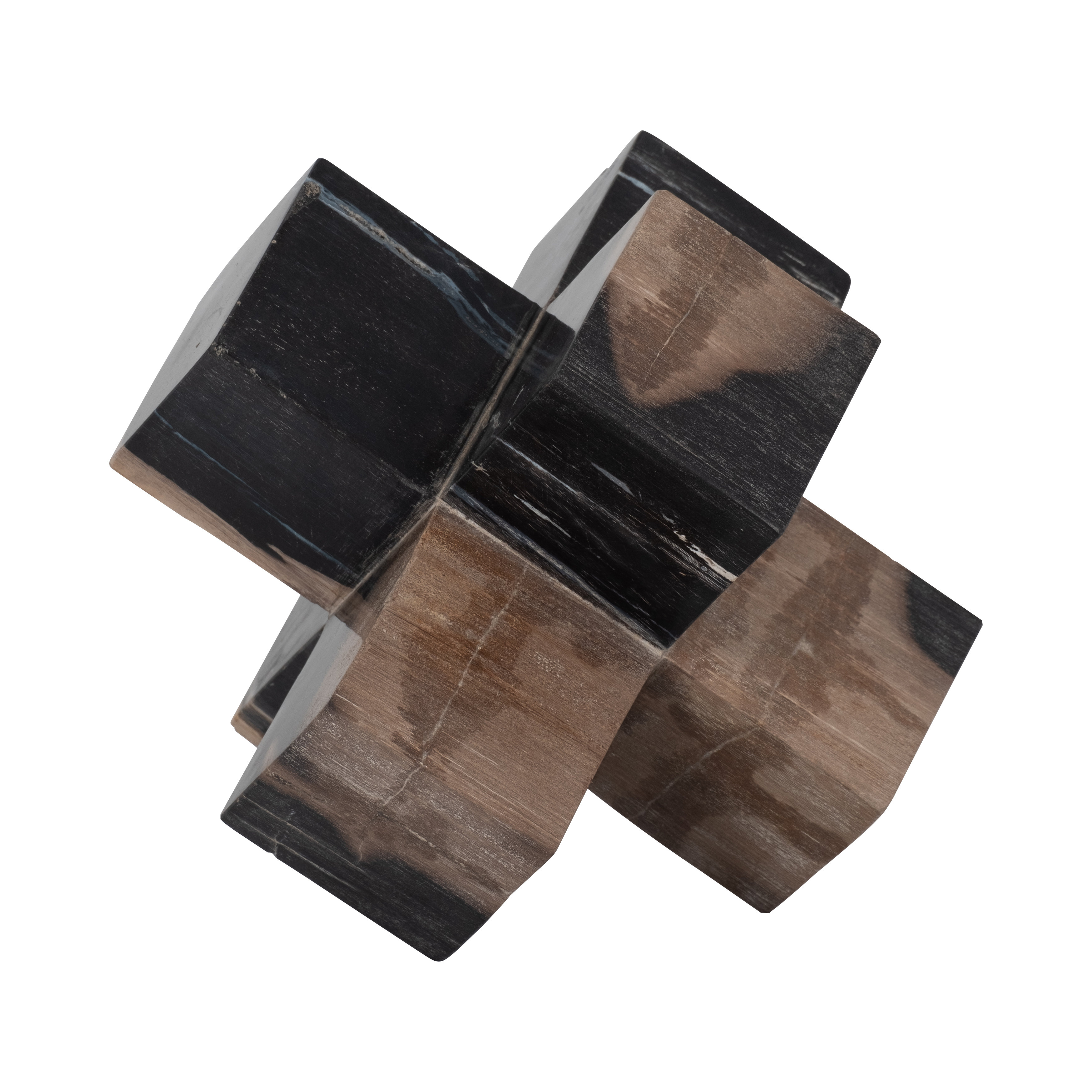 Ivy Bronx Petrified Wood Jack Deco, a Multi-Faceted Wooden Gem, Sueded ...