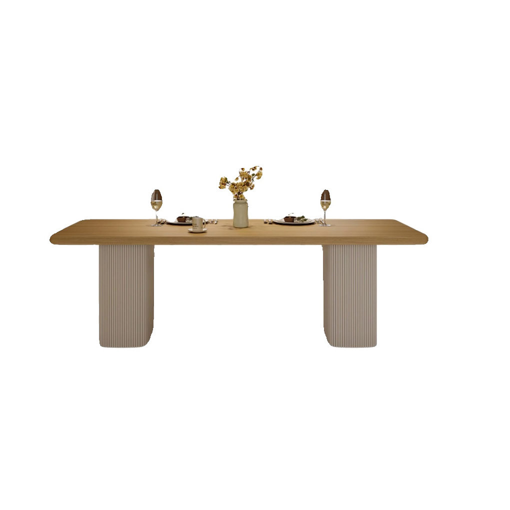 AWENOX Wood grain rock slab dining table | Wayfair