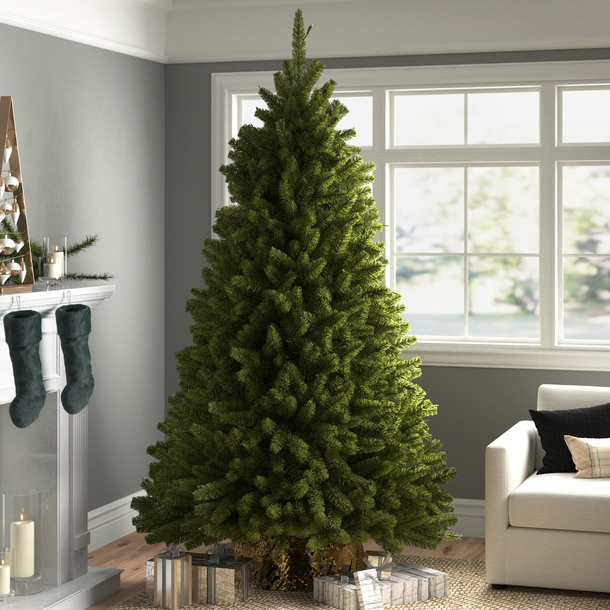 National Tree Company North Valley Spruce Tree with Power Connect and ...