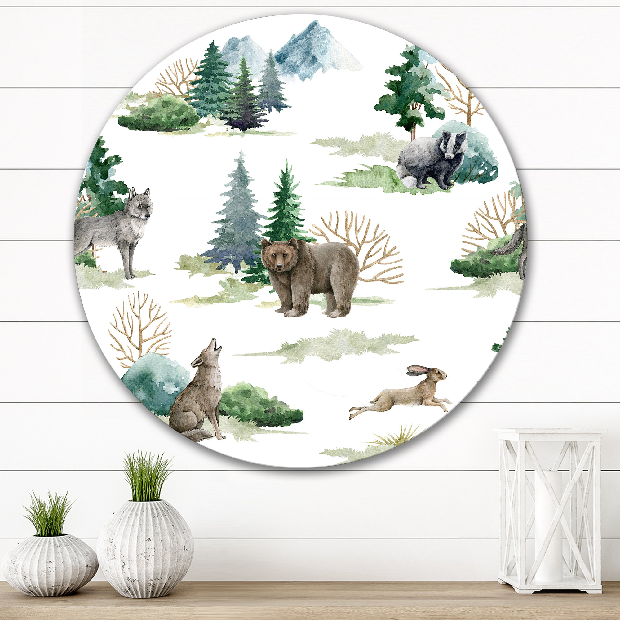 Loon Peak Forest Bear Wolf Rabbit Badger And Fir Trees Forest Bear Wolf ...
