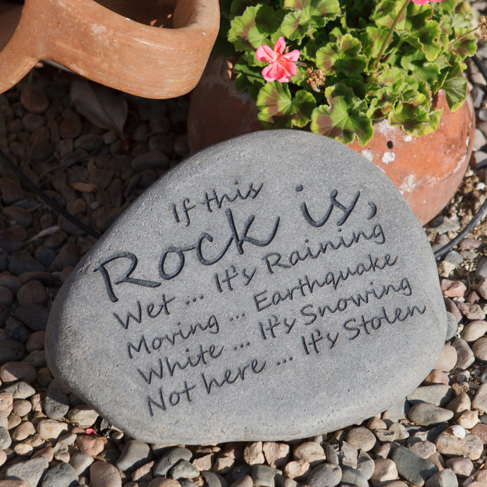Trinx Nevaeh Weather Resistant Stone Abstract Memorial Plaque/Stone ...